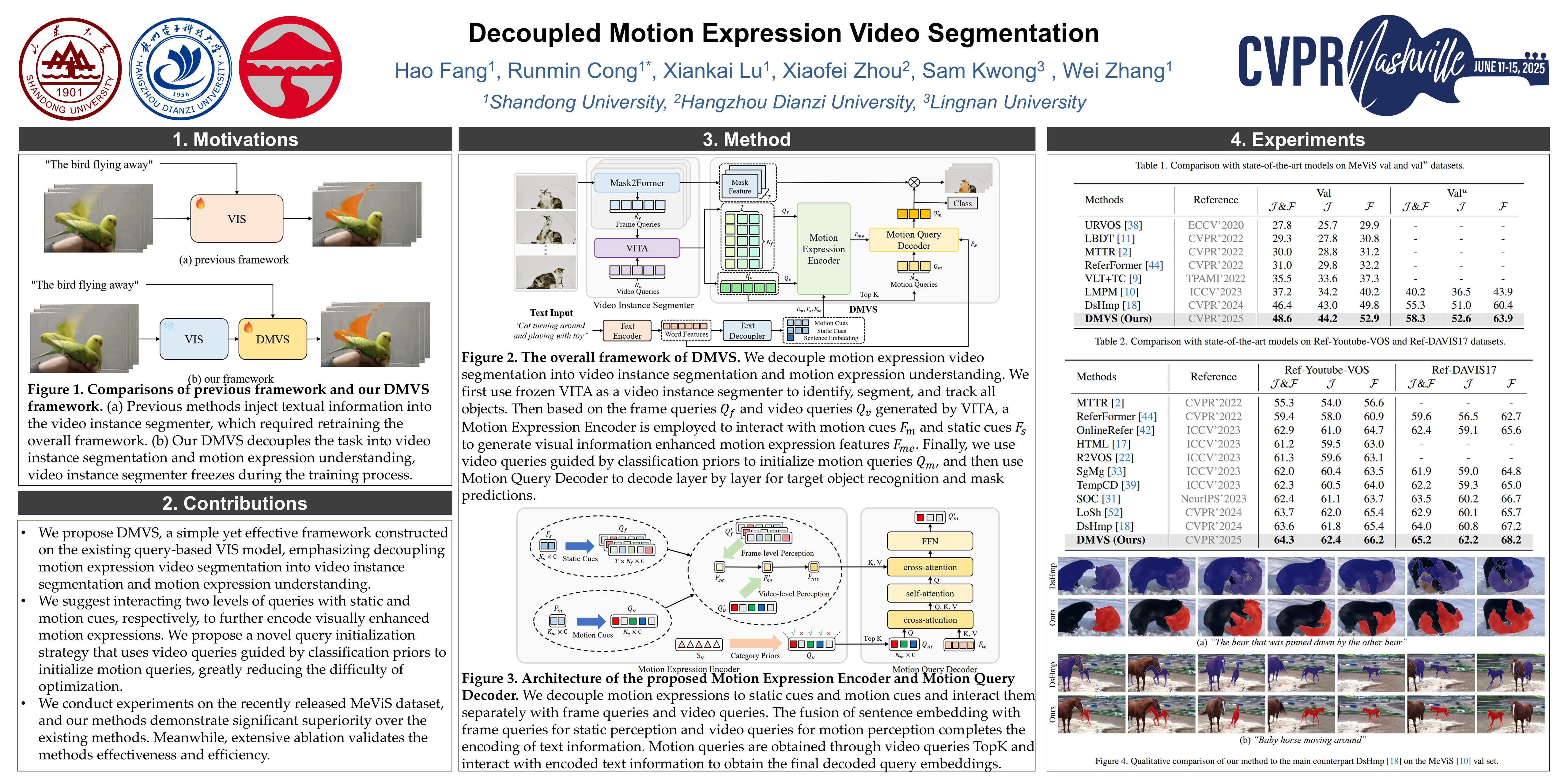 CVPR Poster Decoupled Motion Expression Video Segmentation